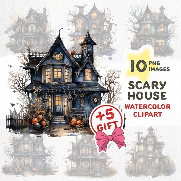 Halloween Pumpkin House Clipart - Etsy
