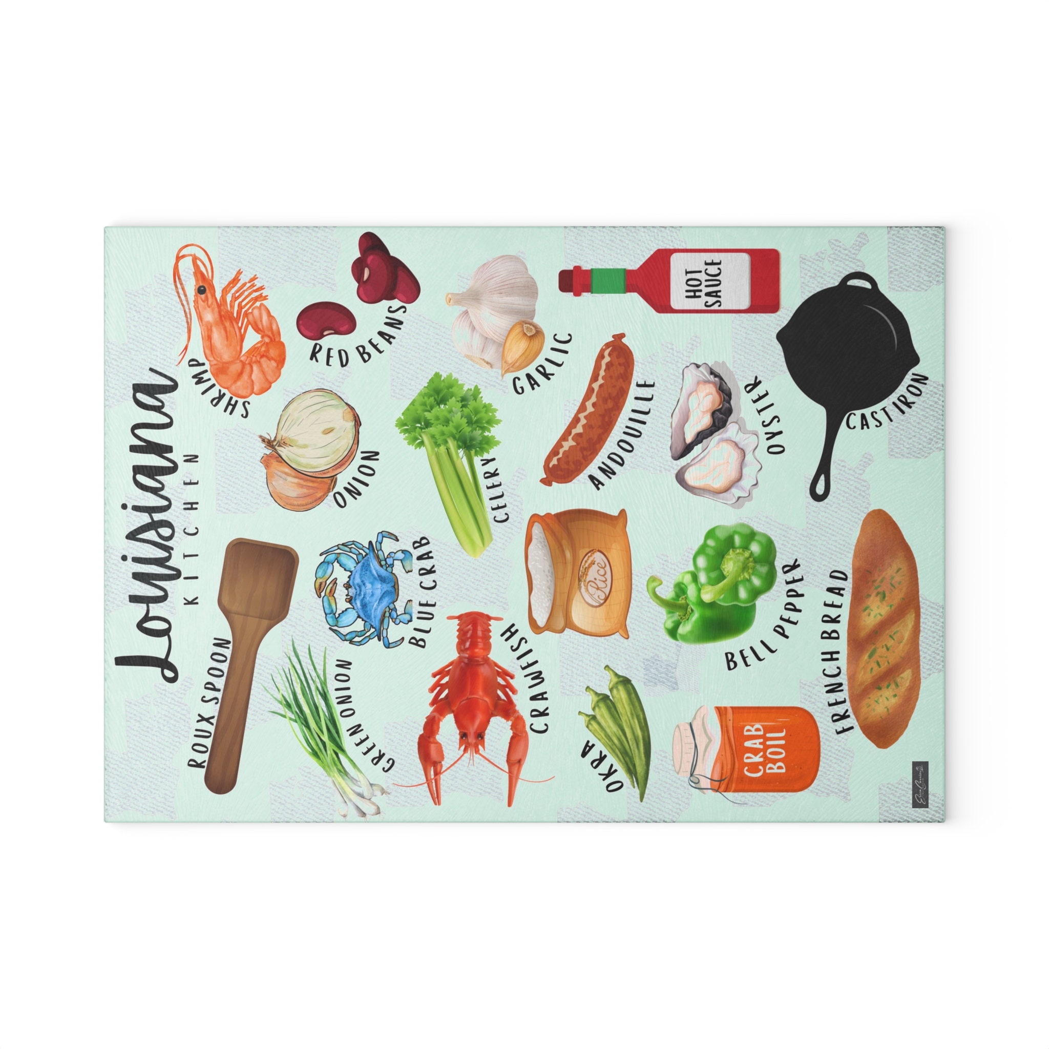 Louisiana Kitchen Glass Cutting Board Louisiana Cutting - Etsy