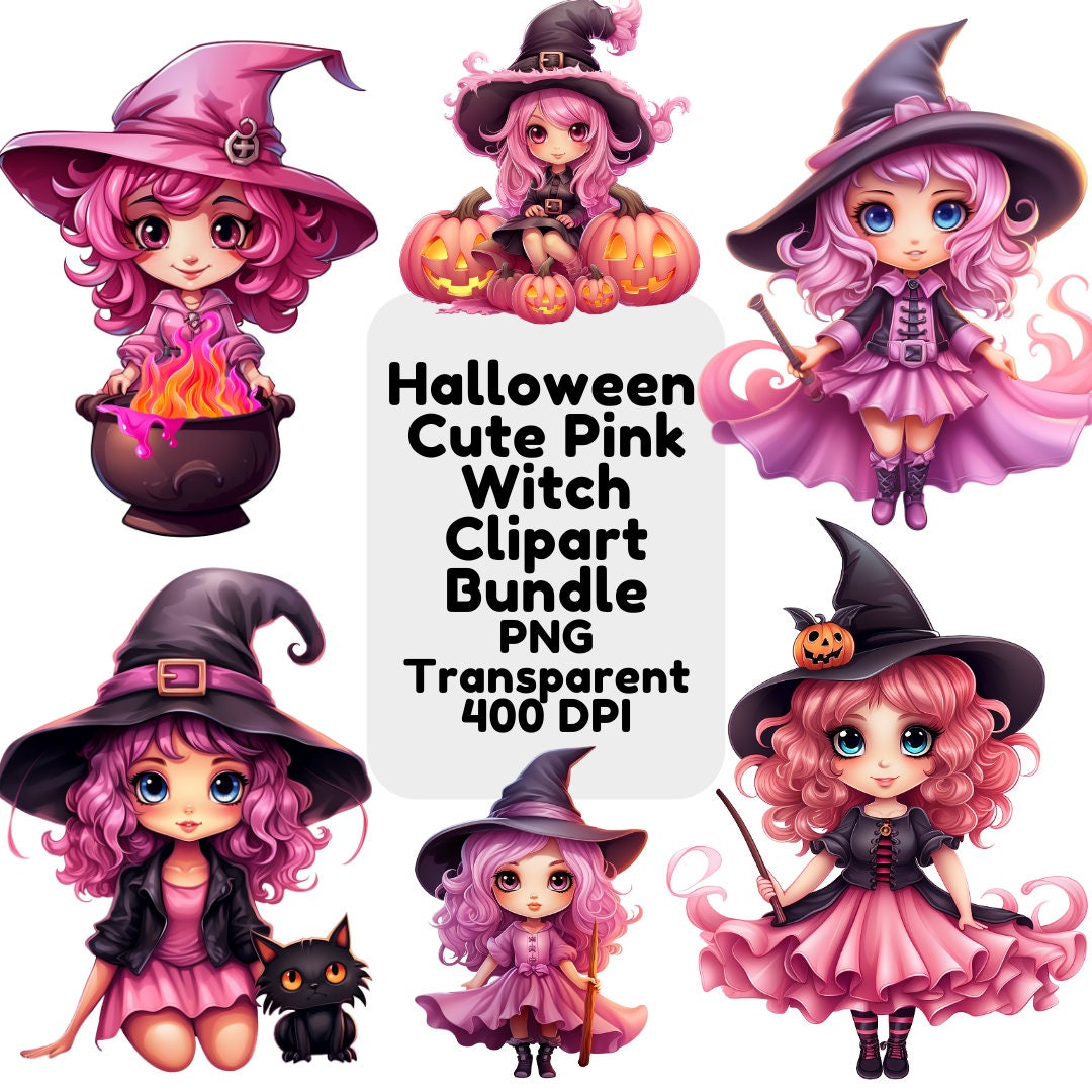Halloween Clipart Pink Pumpkins Halloween Flower Spooky Clipart Witches ...