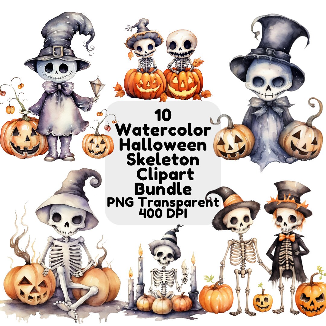 Cute Halloween Skeleton Clip Art