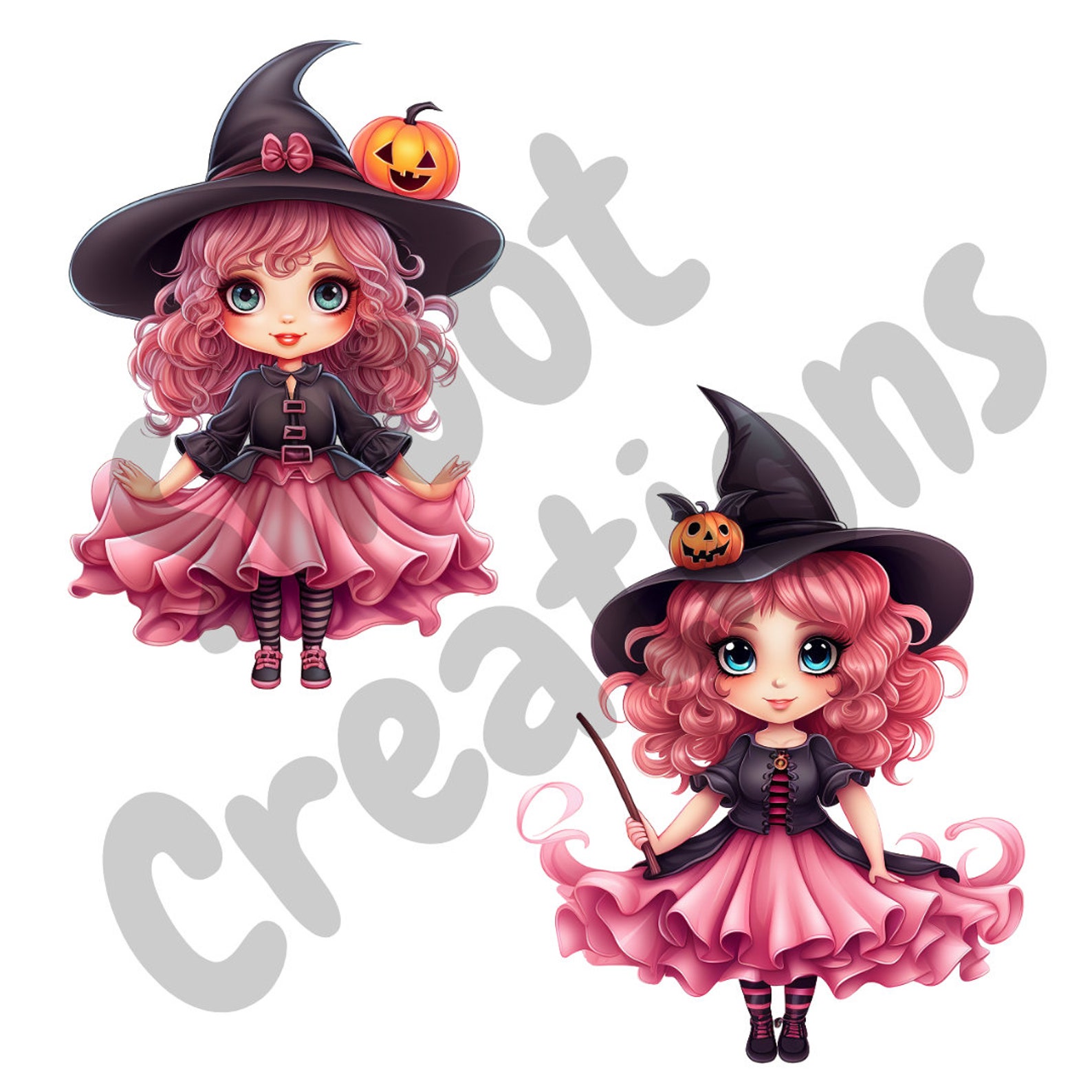 Halloween Clipart Pink Pumpkins Halloween Flower Spooky Clipart Witches ...