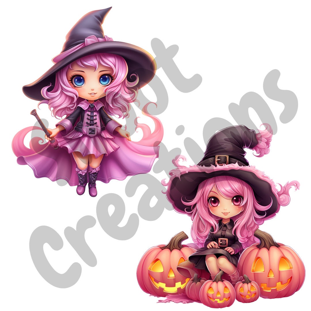 Halloween Clipart Pink Pumpkins Halloween Flower Spooky Clipart Witches ...