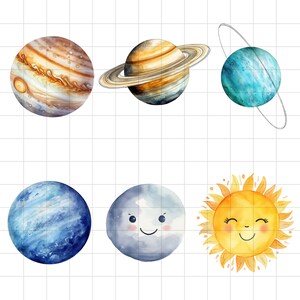 Cute Watercolor Space Clipart Nursery Decor Adorable Astronaut Clipart ...