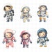 Cute Watercolor Space Clipart Nursery Decor Adorable Astronaut Clipart ...