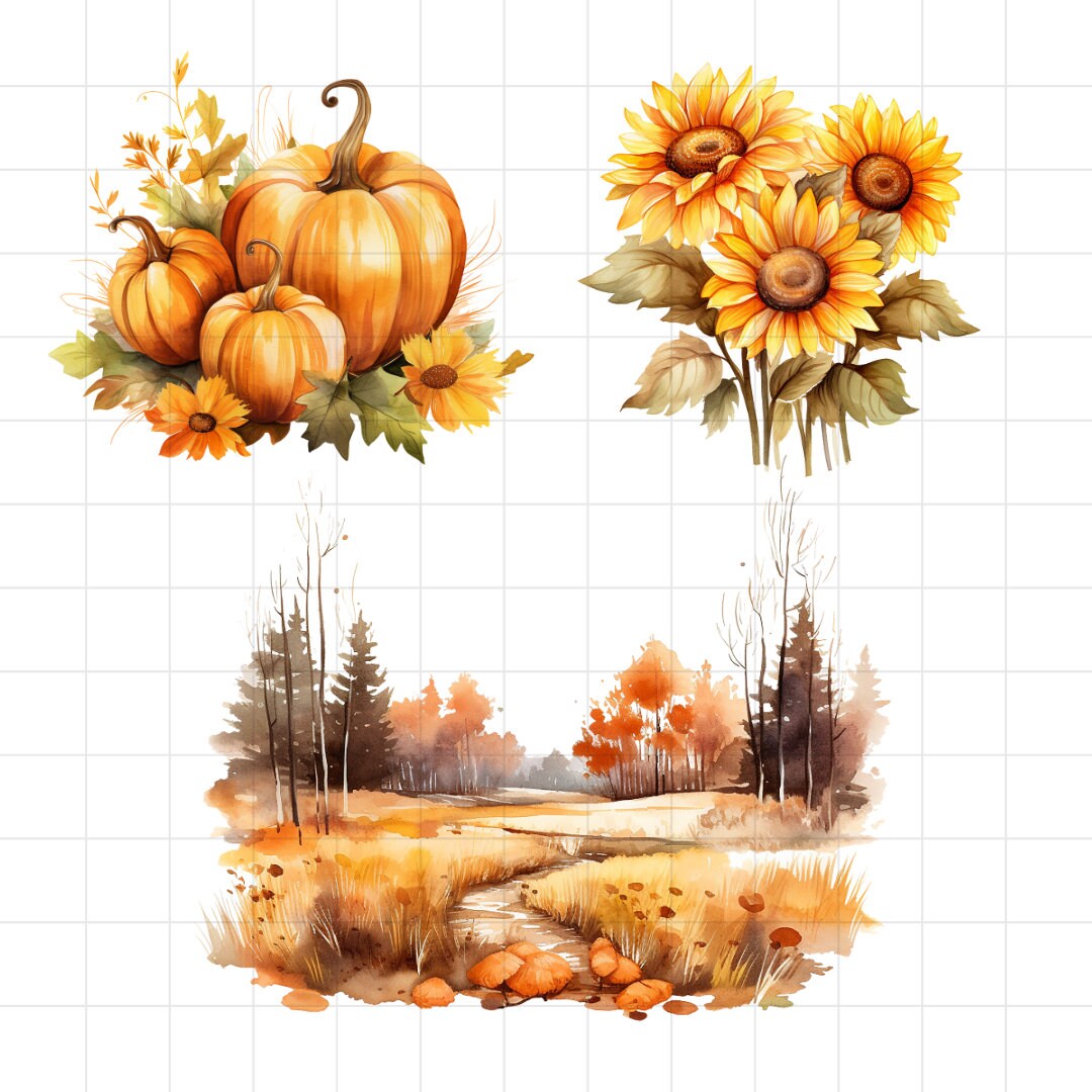 Cute Watercolor Autumn Animals Clipart Woodland Animal Clipart - Etsy