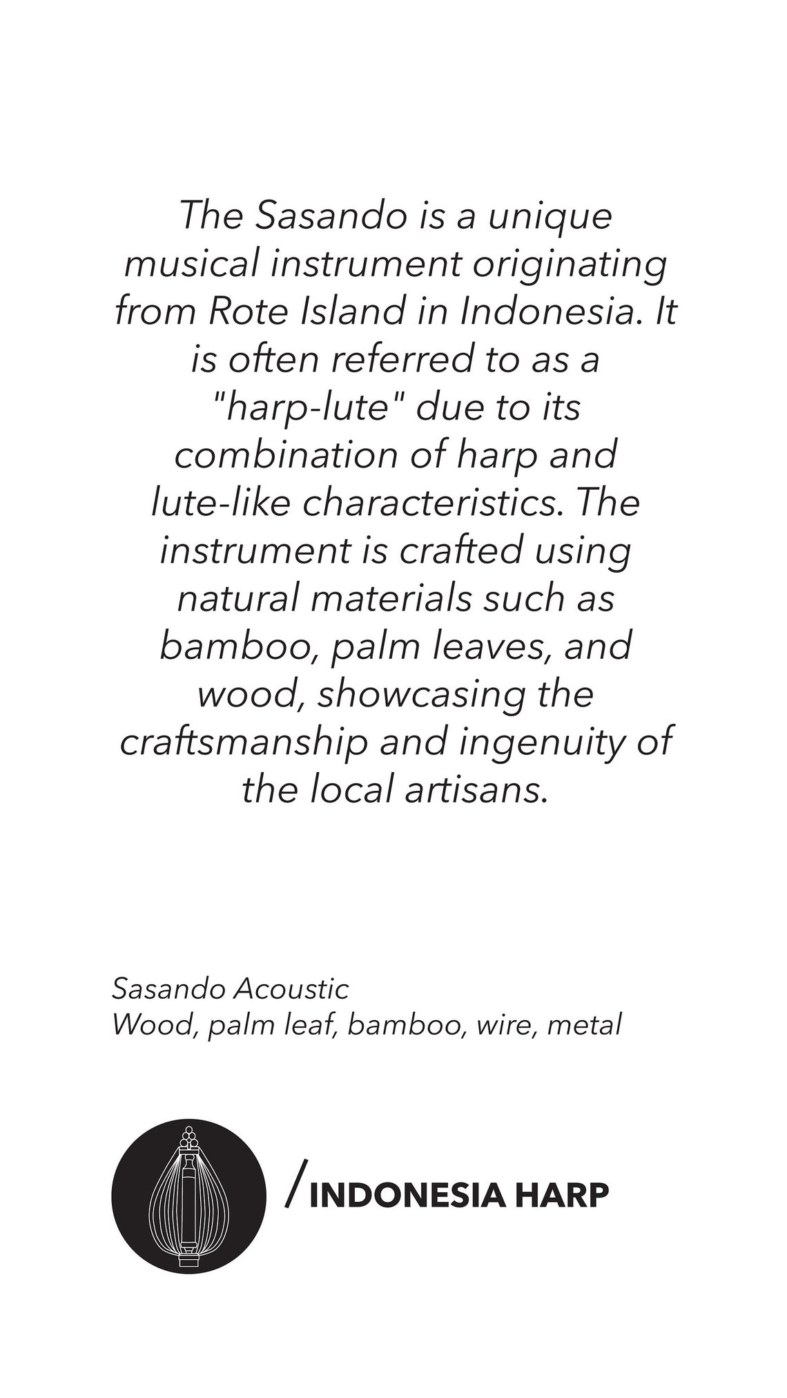 Sasando Acoustic, Handmade Bamboo Tube Harp, String Musical Instrument ...