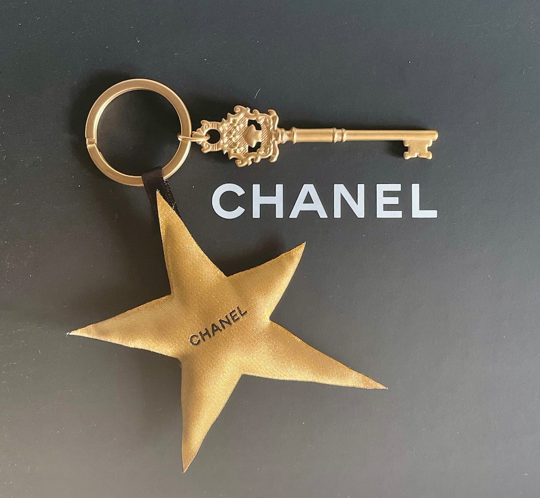 Authentic Chanel Key Chain, Key Ring, Key Holder, Bag Charm, Star & Key ...
