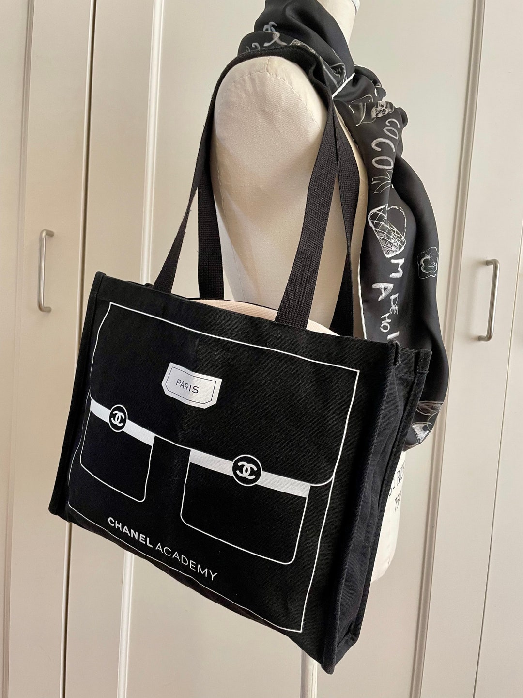 Rare CHANEL Academy Tote Bag – Limited Edition VIP Cotton Bag – Paris ...