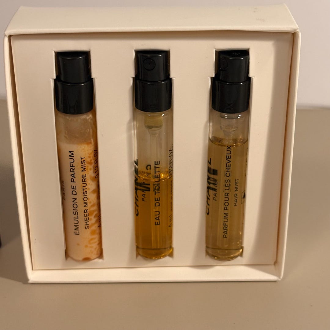 Vintage Chanel No. 5 Sample Set of Three Parfum Sprays Eau De Toilette ...