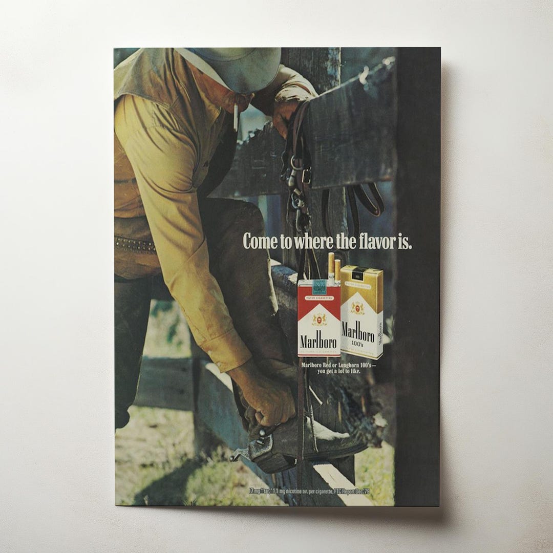 Vintage Cigarette Magazine Wall Art, Marlboro Poster, Digital Download ...