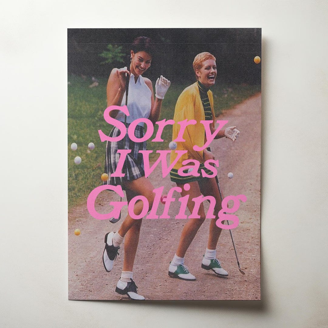 Vintage Golf Typography Print, Golf Gifts for Women, Vintage Wall Art ...