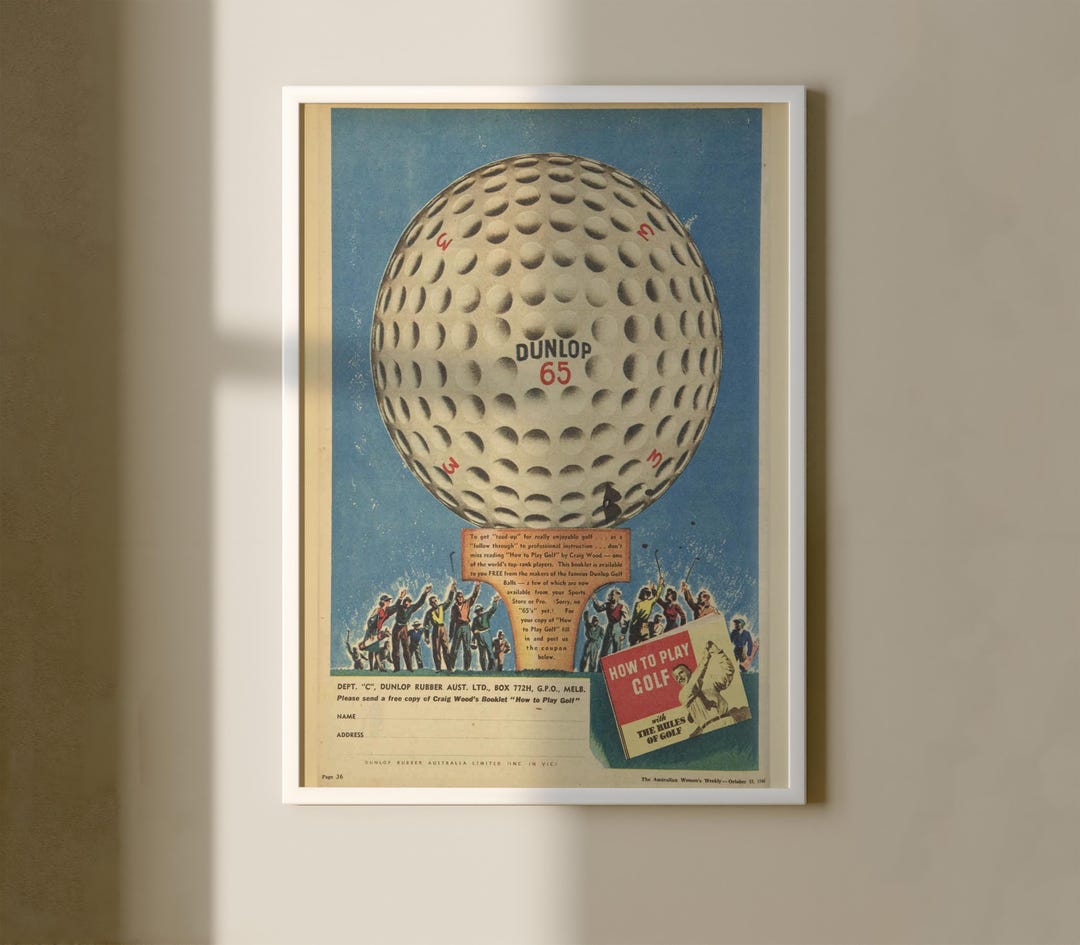 Vintage Golf Ball Magazine Ad, Matte Poster, Sports Prints - Etsy