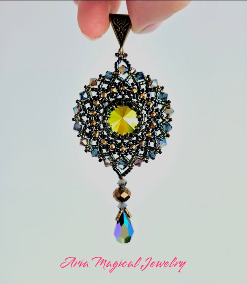 Beading Tutorial-galaxy Pendant,beading Pattern,beading Tutorial,necklace Pattern,necklace ...