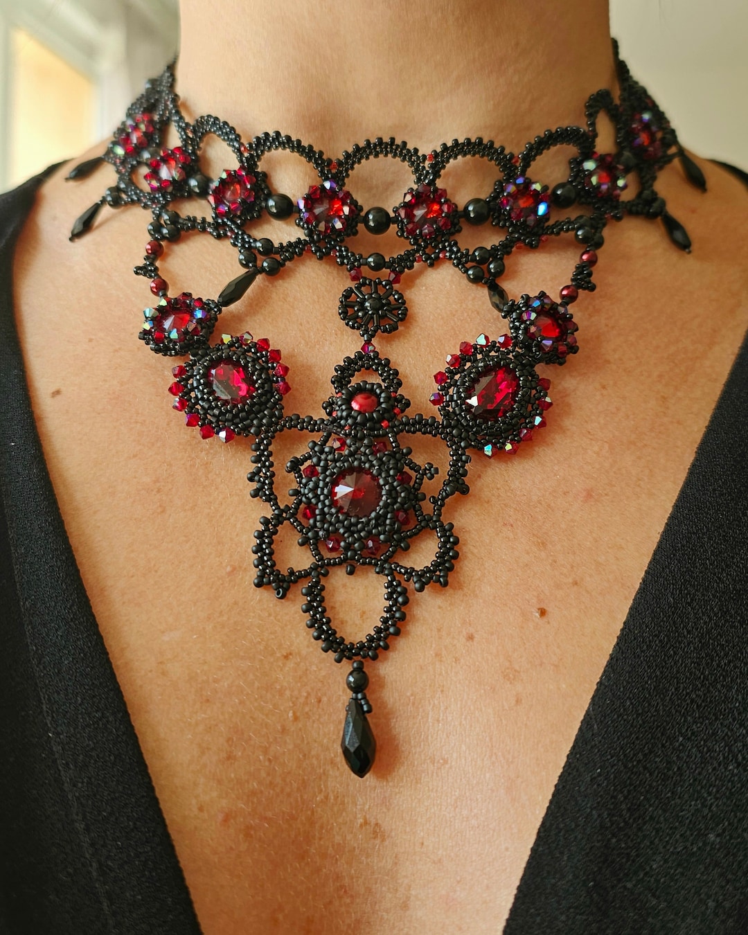 Gothic Necklace,victorian Necklace,gothic Beaded Necklace,choker Fancy ...