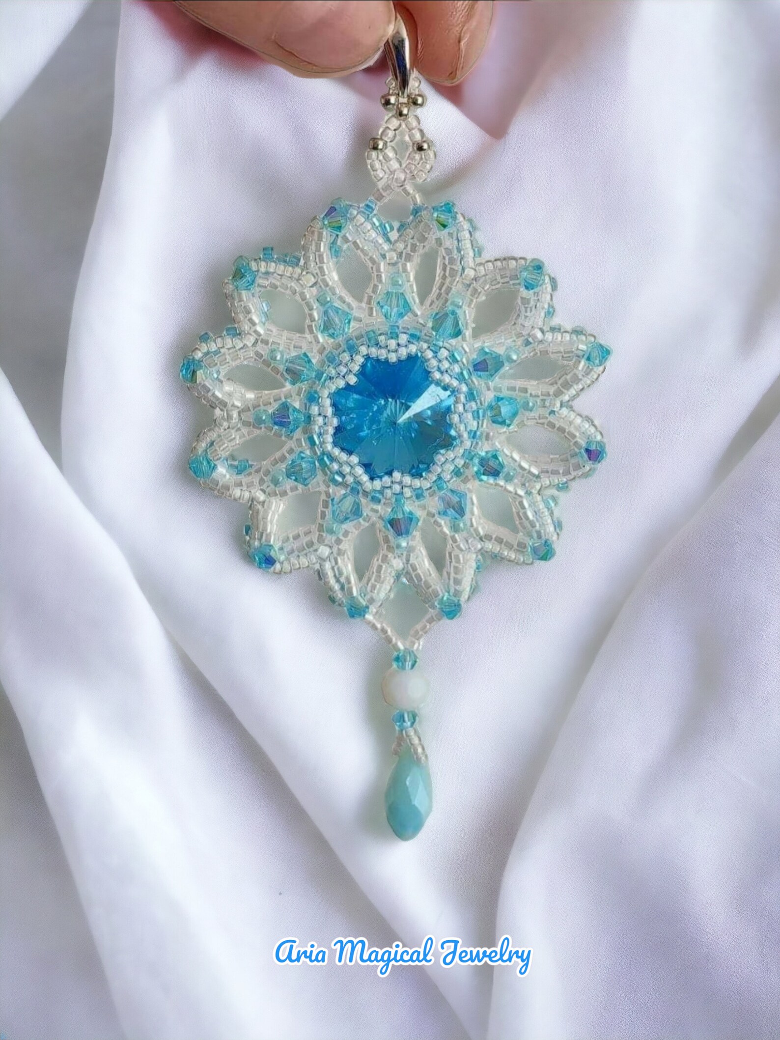 Beading Tutorial - Winter Sunshine Pendant, Beading Pattern,beading ...