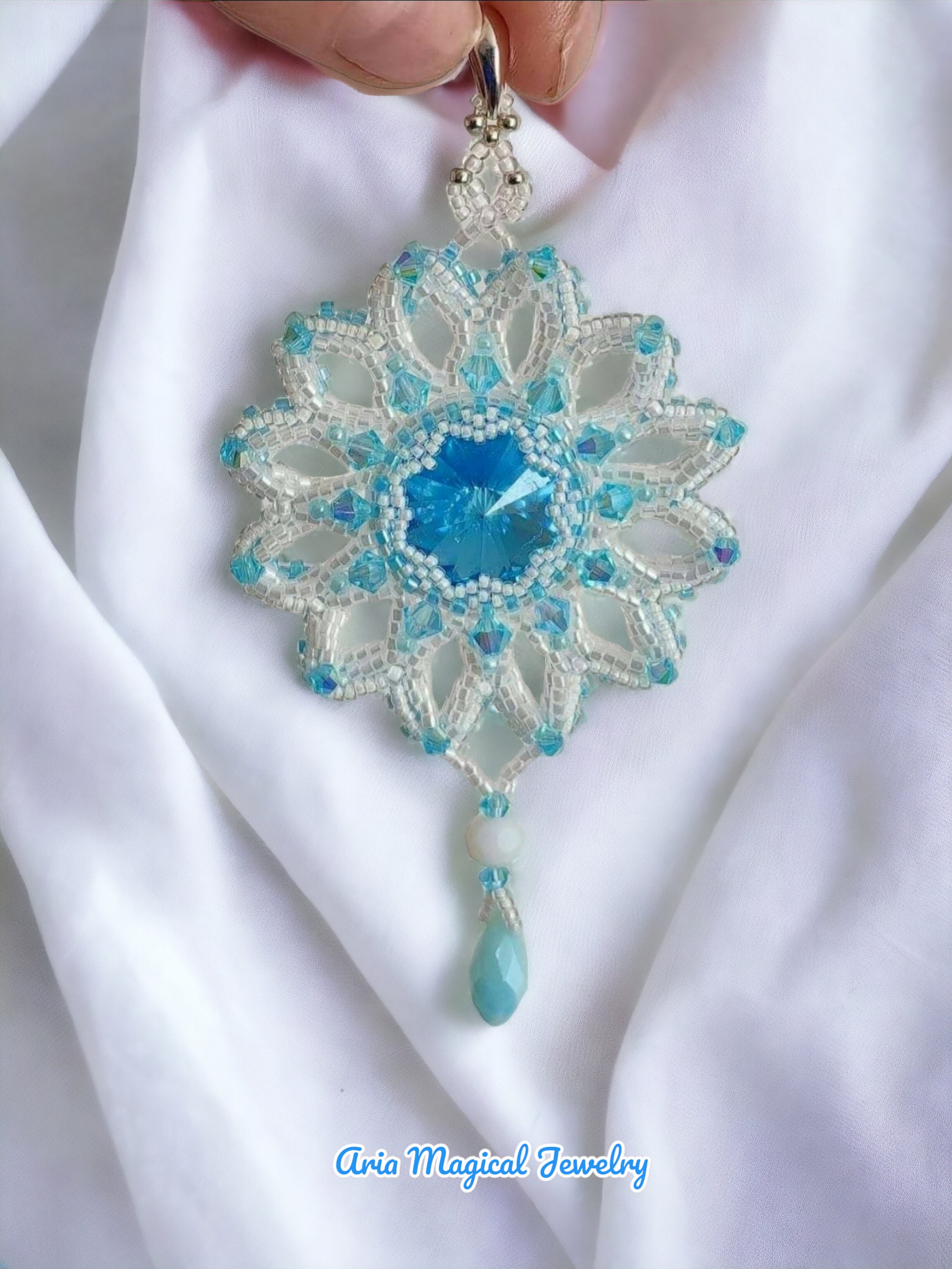 Beading Tutorial Winter Sunshine Pendant, Beading Pattern,beading ...