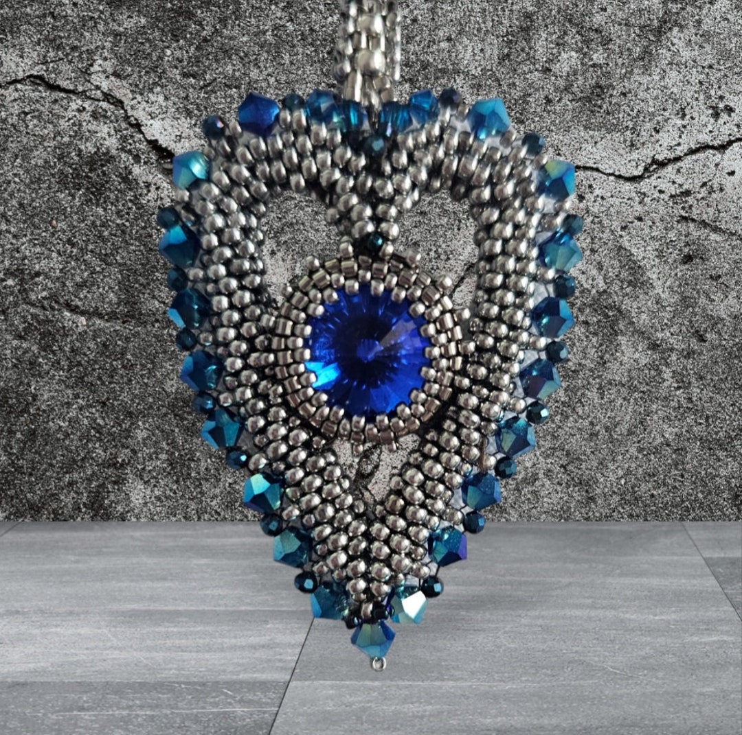 Beading Tutorial Majestic Heart Pendant, Beading Pattern,beading ...