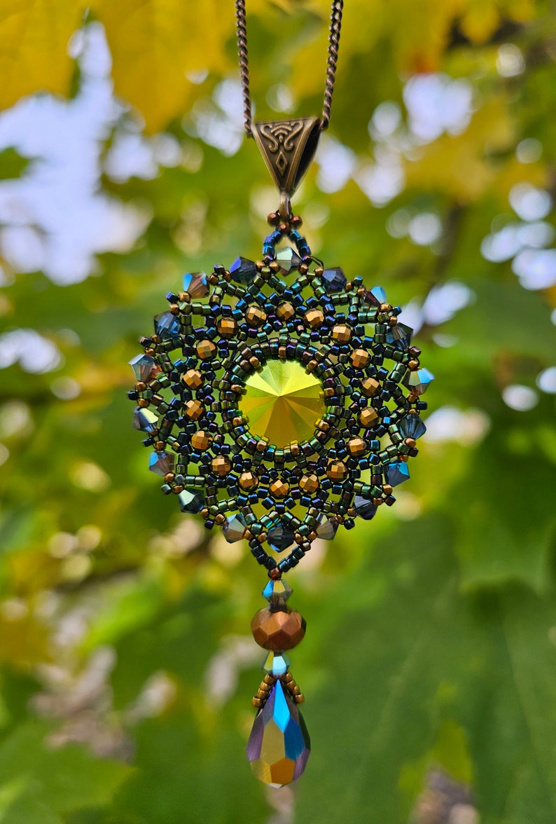 Beading Tutorial-galaxy Pendant,beading Pattern,beading Tutorial,necklace Pattern,necklace ...