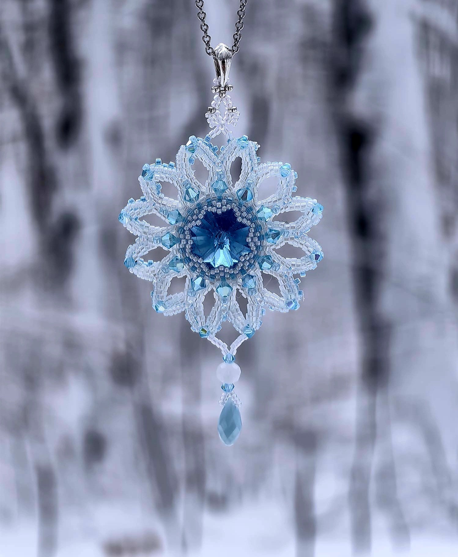 Beading Tutorial Winter Sunshine Pendant, Beading Pattern,beading Tutorial,necklace Pattern ...