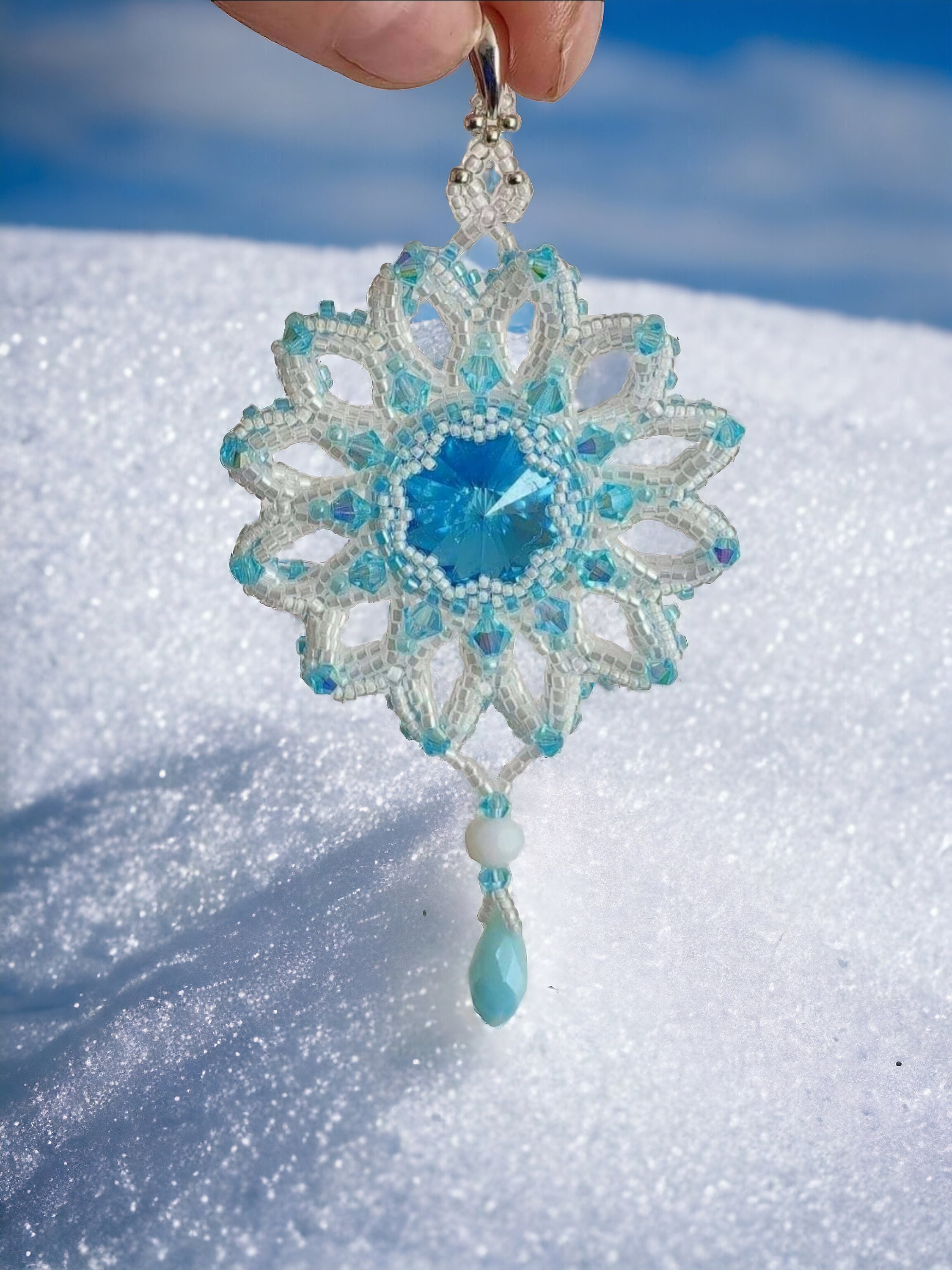 Beading Tutorial Winter Sunshine Pendant, Beading Pattern,beading ...