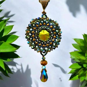 Beading Tutorial-galaxy Pendant,beading Pattern,beading Tutorial,pendant Pattern,teaching ...