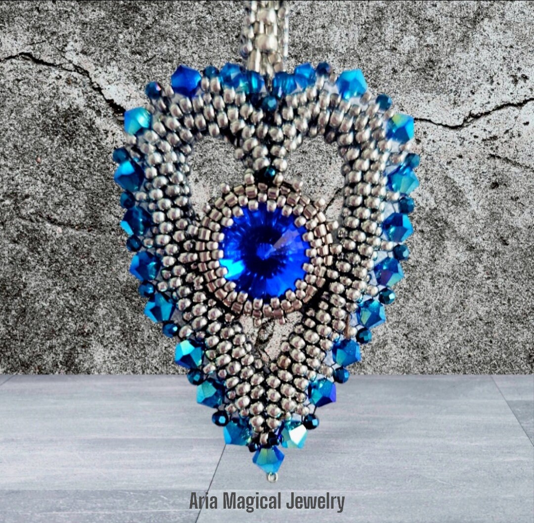 Beading Tutorial Majestic Heart Pendant, Beading Pattern,beading ...