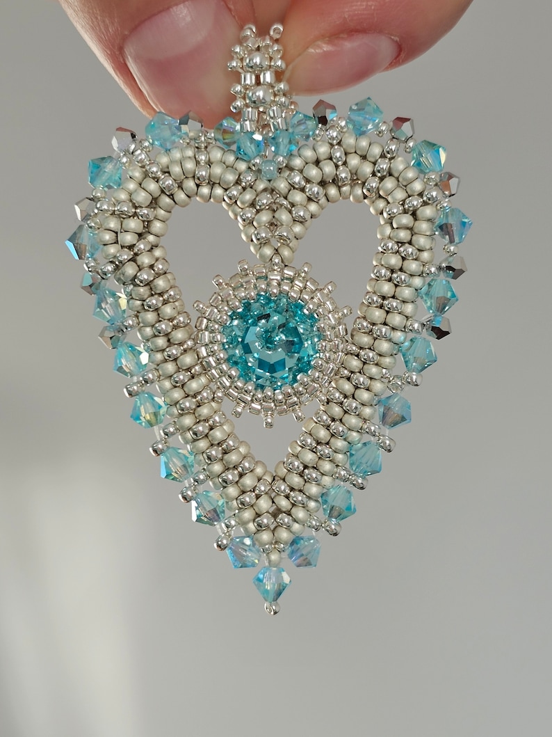 Beading Tutorial Majestic Heart Pendant, Beading Pattern,beading ...