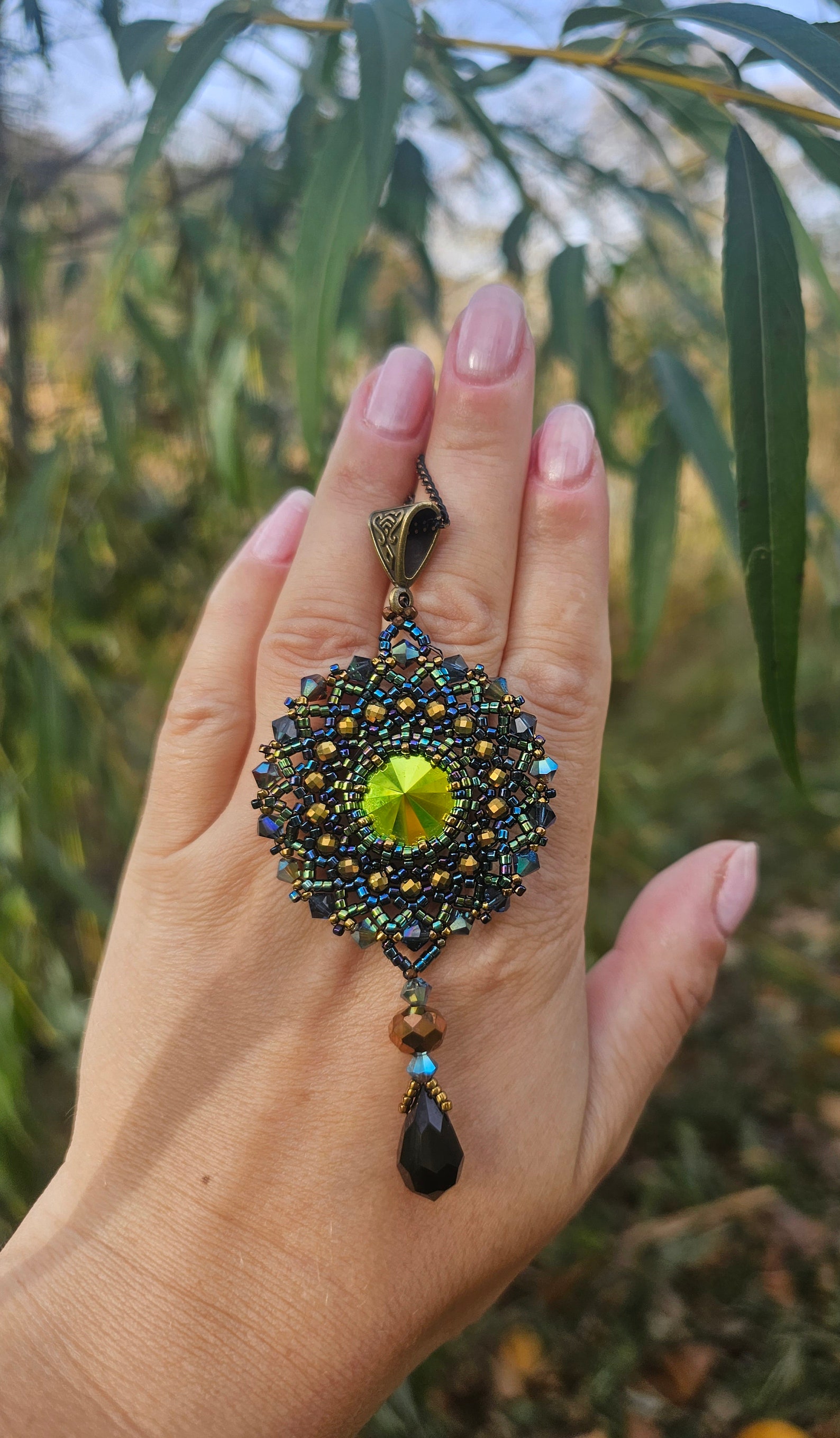 Beading Tutorial-galaxy Pendant,beading Pattern,beading Tutorial,necklace Pattern,necklace ...