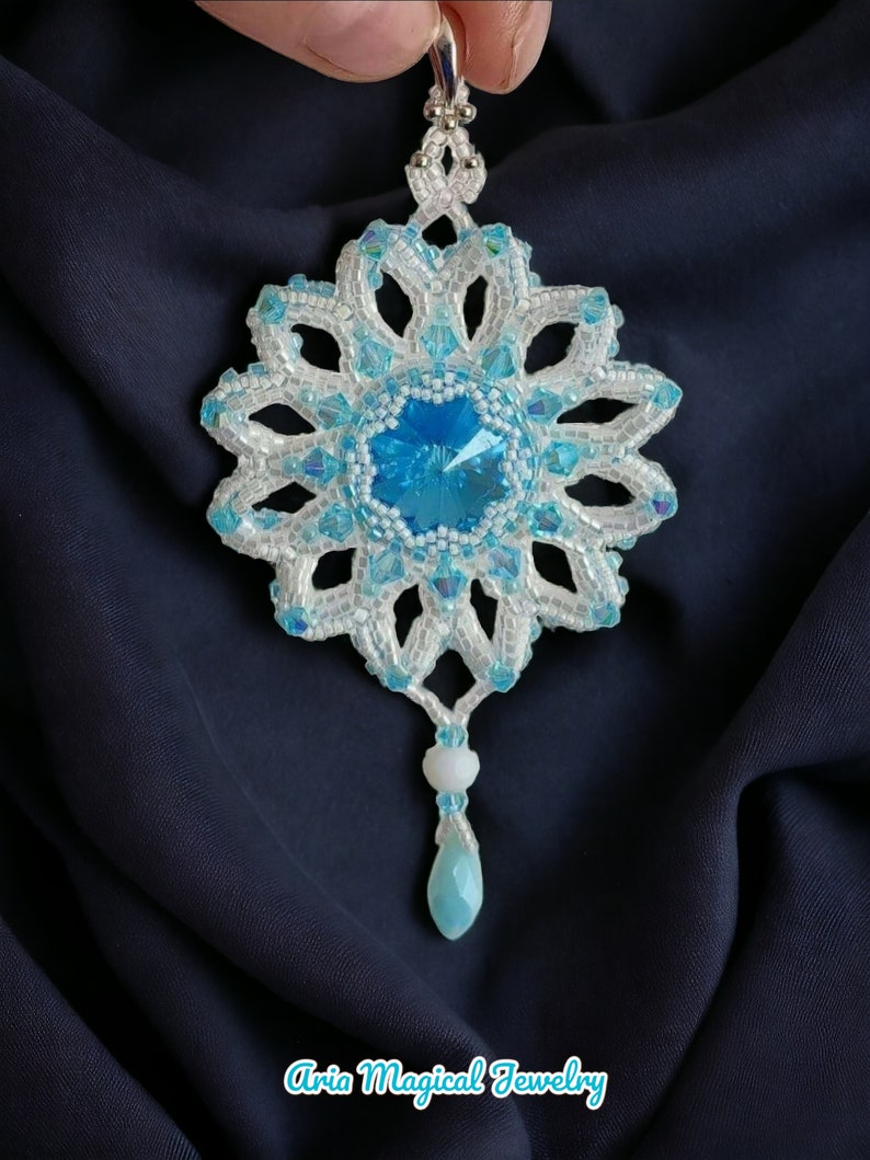 Beading Tutorial Winter Sunshine Pendant, Beading Pattern,beading Tutorial,necklace Pattern ...