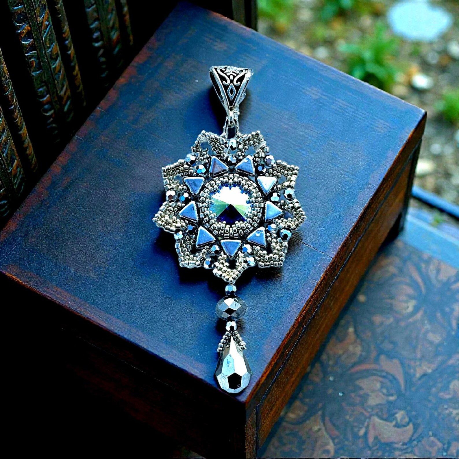 Ice Flower Pendant Beading Tutorial: DIY Jewelry Pattern (PDF) - Etsy