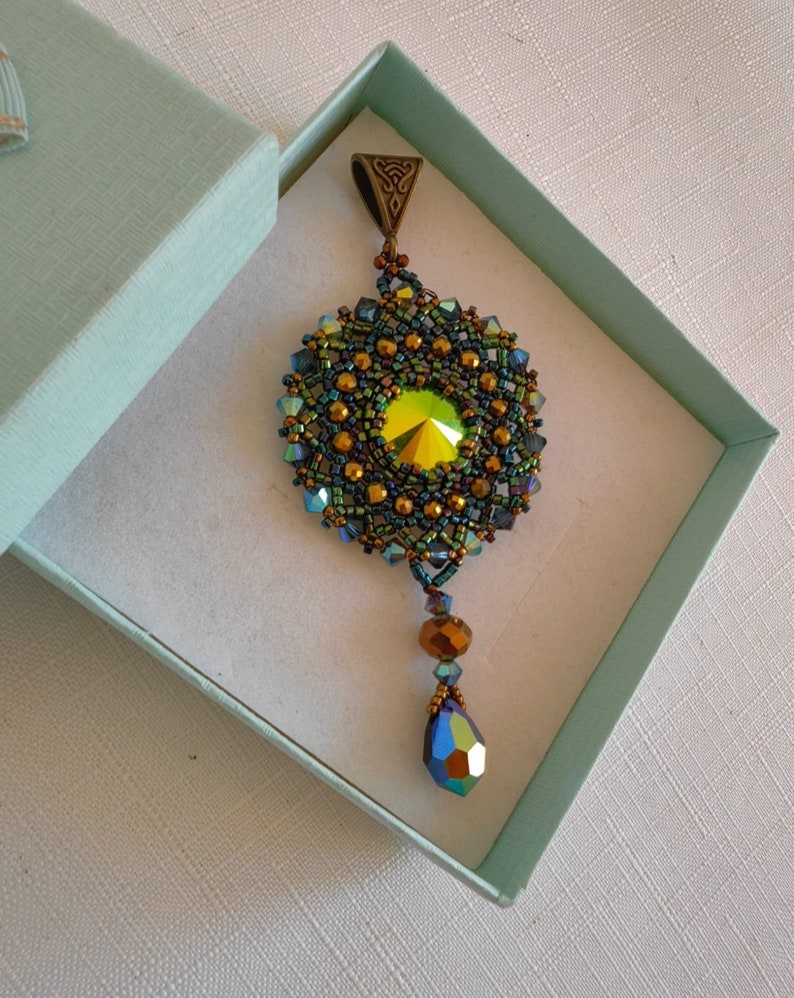 Beading Tutorial-galaxy Pendant,beading Pattern,beading Tutorial,necklace Pattern,necklace ...