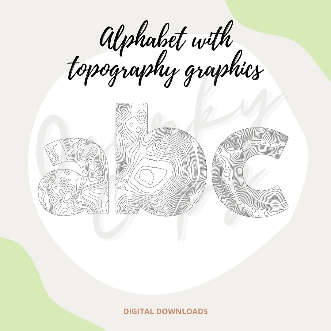 Alphabet Graphics, Topography Alphabet PNG, PNG Letters, Topographic ...