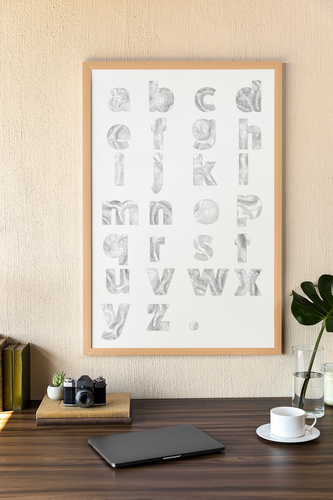 Topographic Alphabet PNG: Printable Line Art Letters (digital Download ...