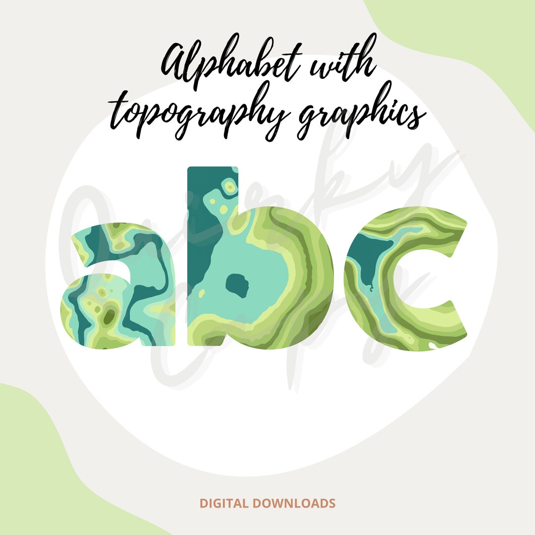 Alphabet Graphics, Topography Alphabet PNG, PNG Letters, Topographic ...