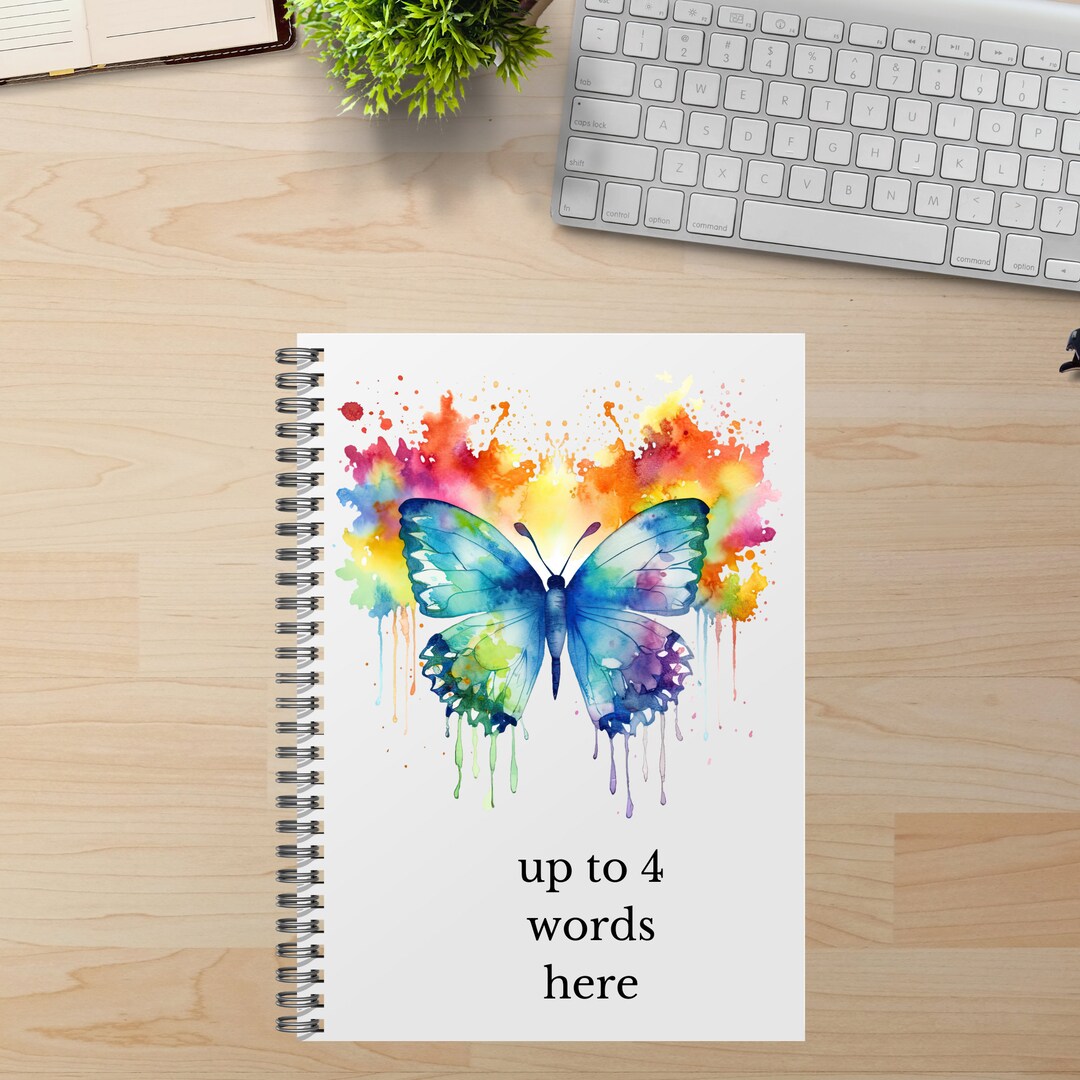 Personalised Note Book Lined Paper Writing Book. Butterflies and ...