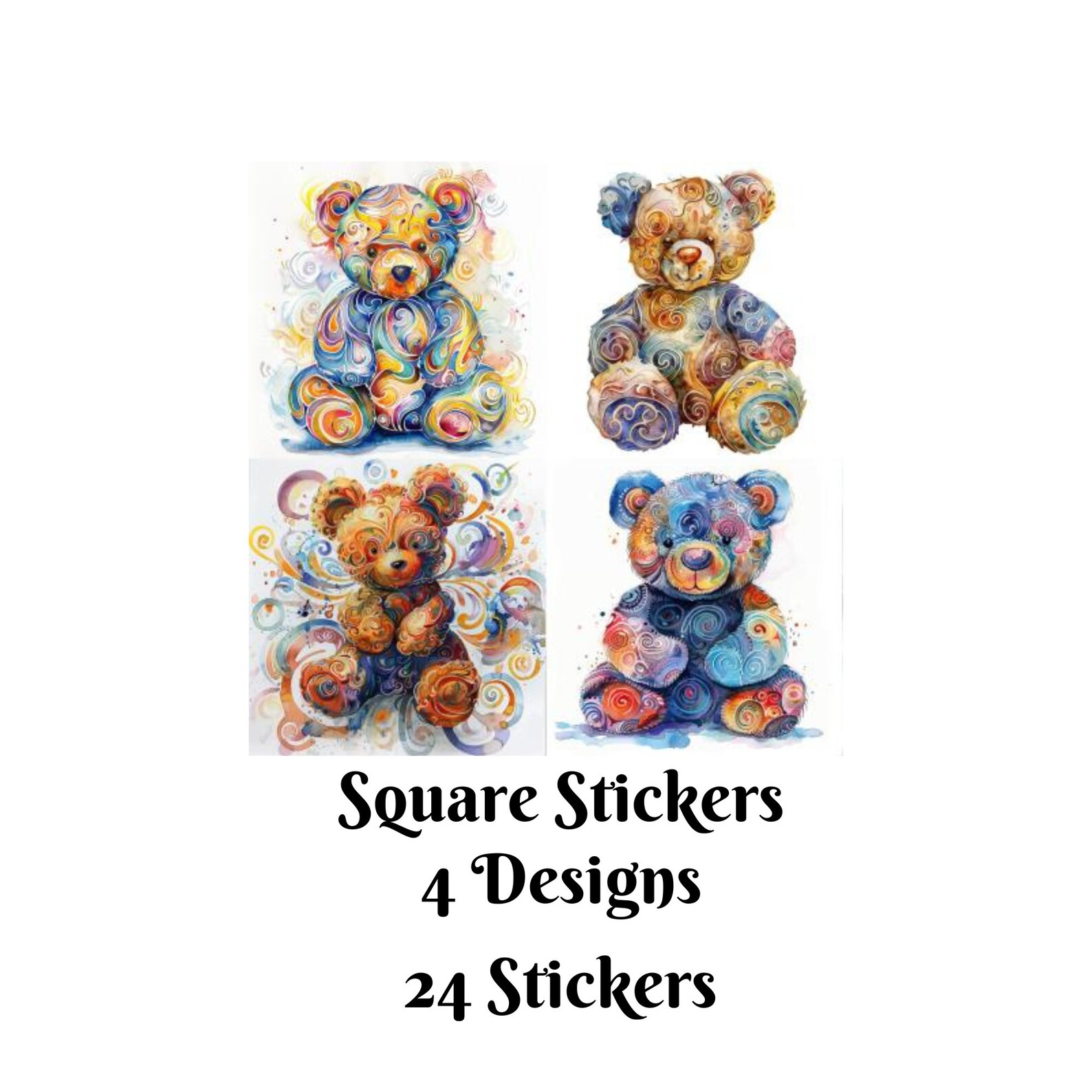 Teddy Bear Stickers. Teddies, Teddy Labels. Self Adhesive Stickers ...