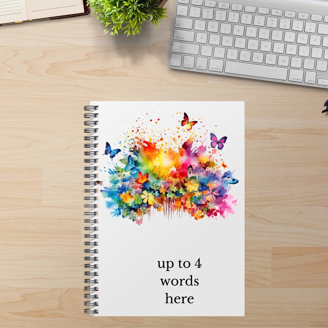 Personalised Note Book Lined Paper Writing Book. Butterflies and ...