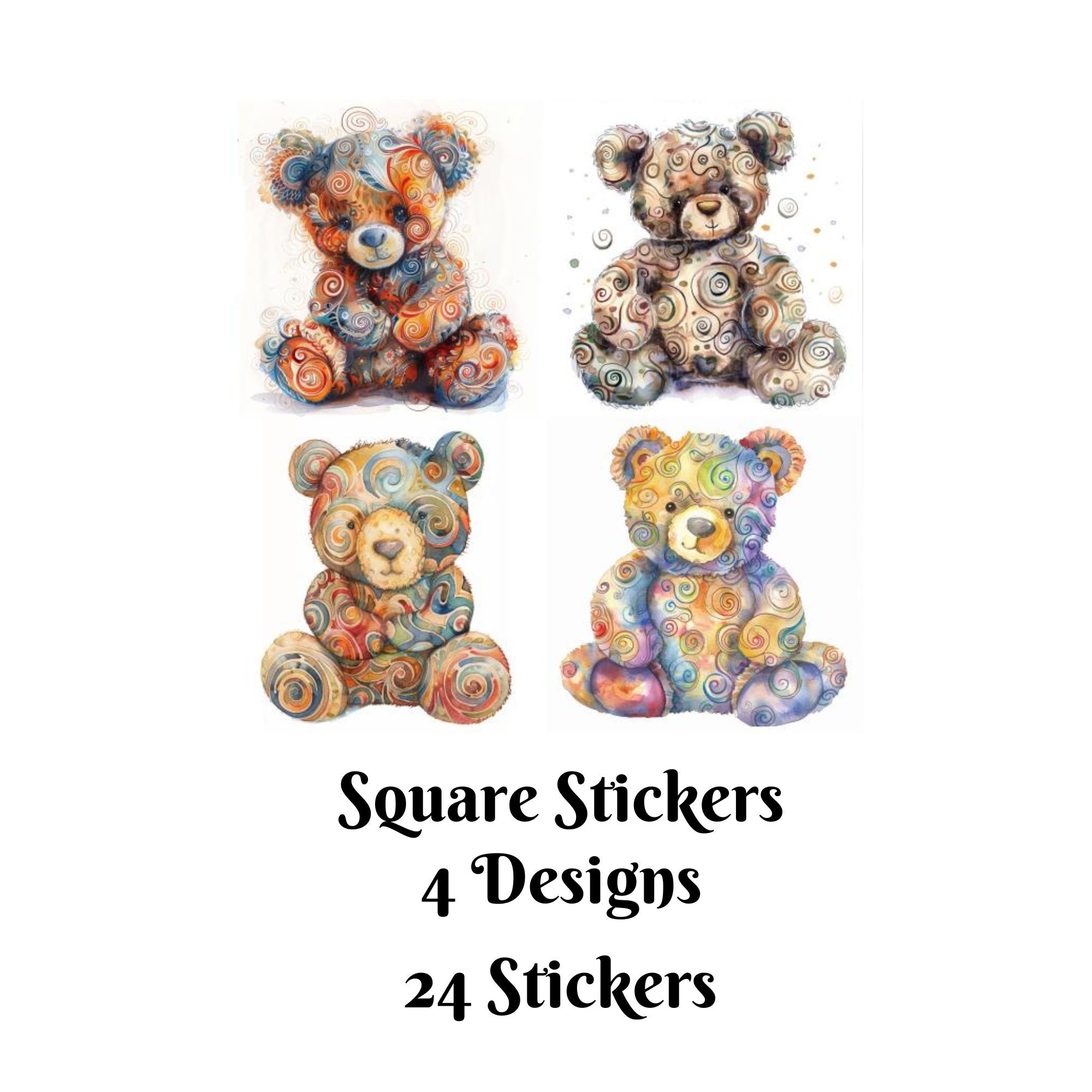 Teddy Bear Stickers. Teddies, Teddy Labels. Self Adhesive Stickers ...