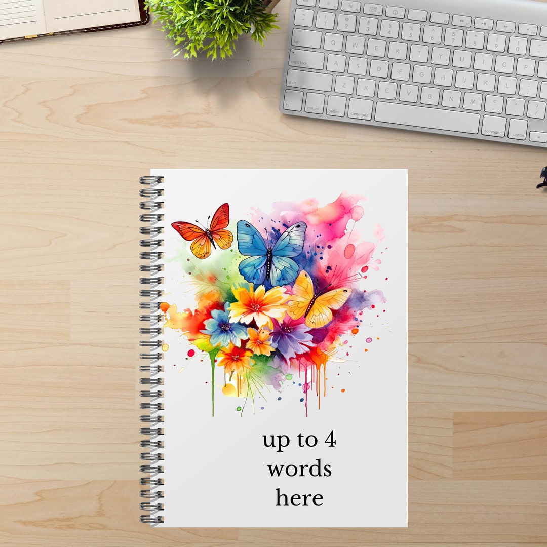 Personalised Note Book Lined Paper Writing Book. Butterflies and ...