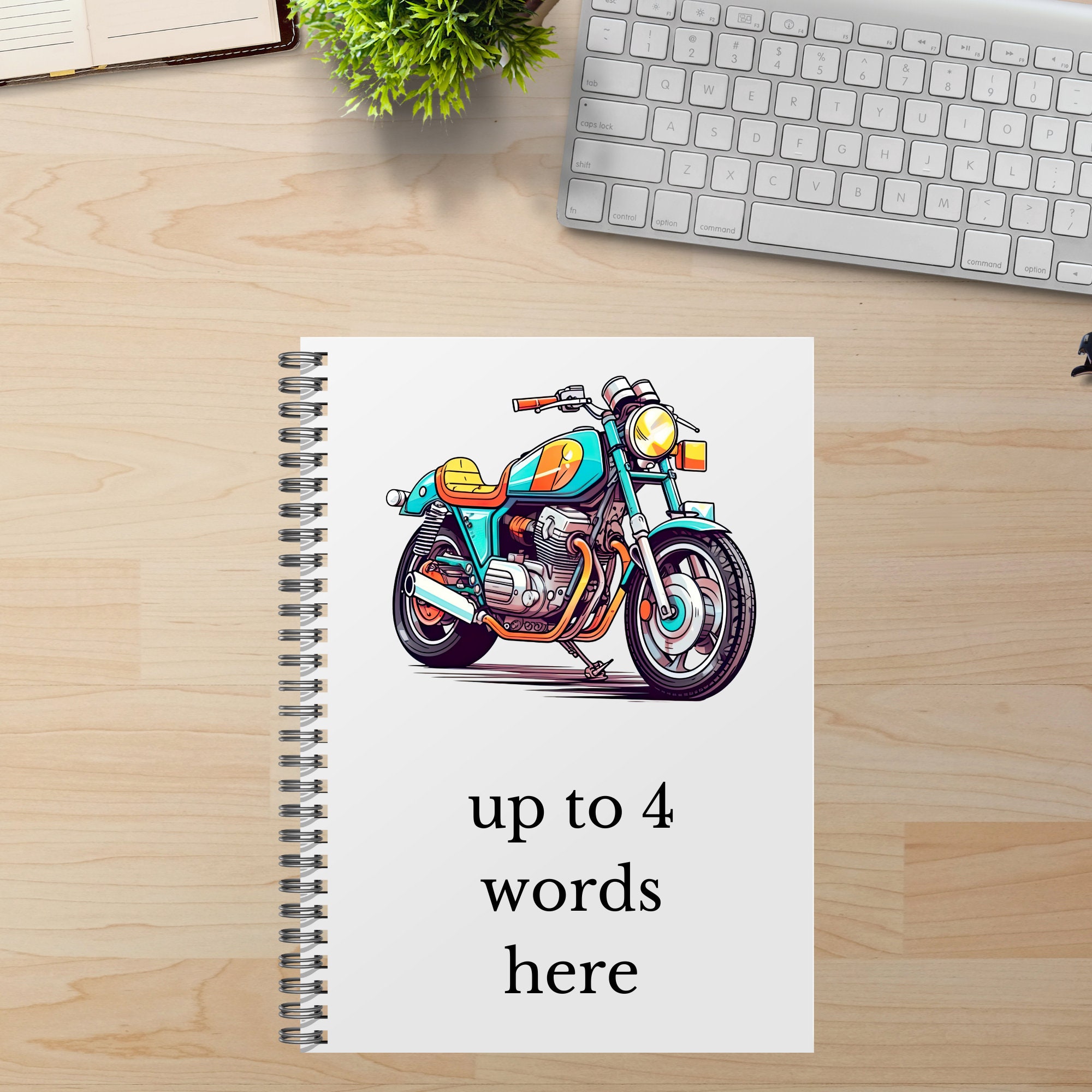 Personalised Note Book Lined Paper Writing Book .motorbike. Gift ...