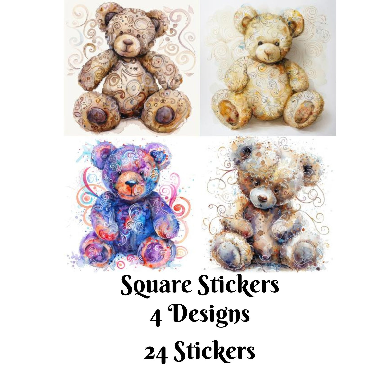 Teddy Bear Stickers. Teddies, Teddy Labels. Self Adhesive Stickers ...