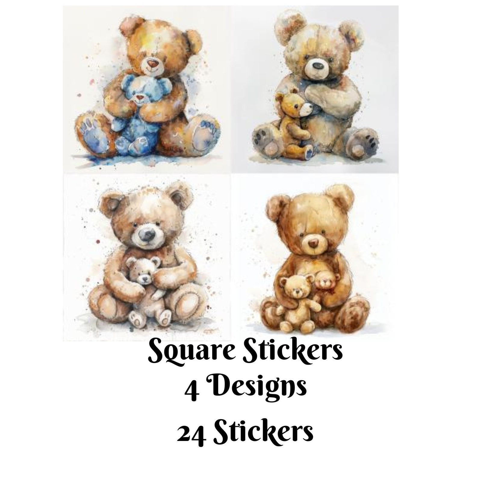 Teddy Bear Stickers. Teddies, Teddy Labels. Self Adhesive Stickers ...