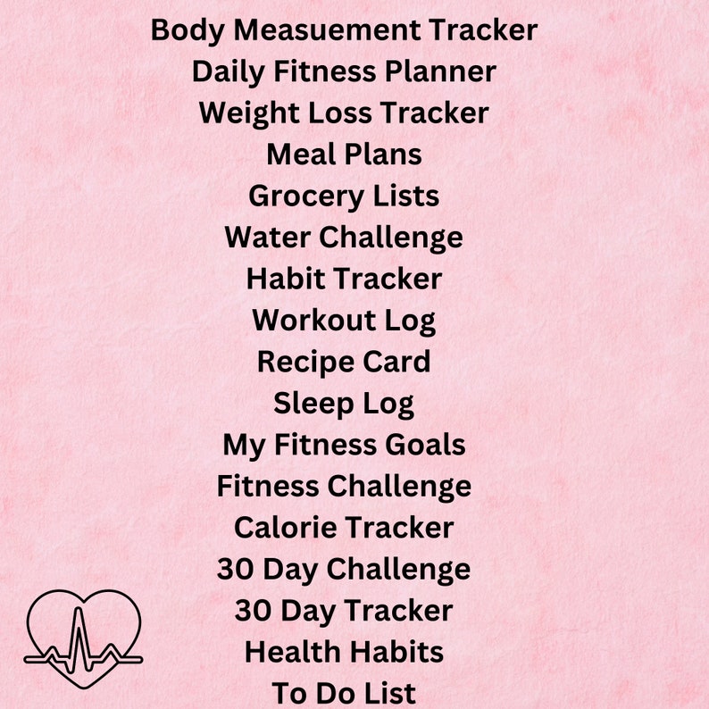 Fitness and Weight Tracker. Printable Download. 30 Day Challenge Weight ...