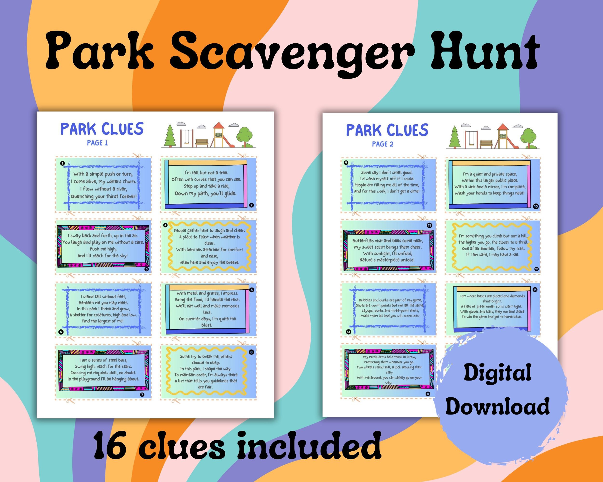Park Scavenger Hunt for Kids - Etsy