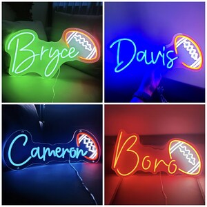 Custom Football Neon Sign, Football Neon Nursery Name Sign, Name Neon ...