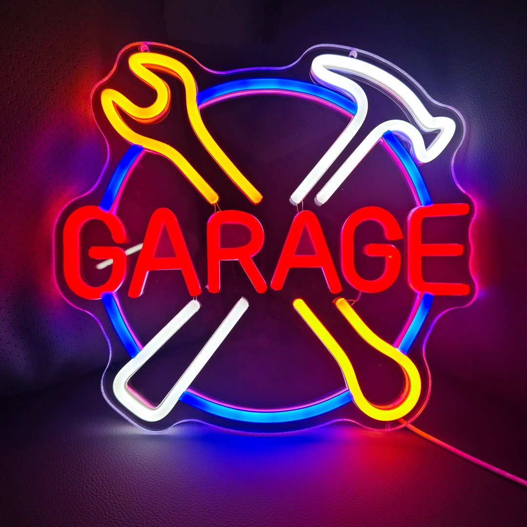 Custom Garage Neon Sign, Personalized Workshop Sign Neon, Garage Neon ...