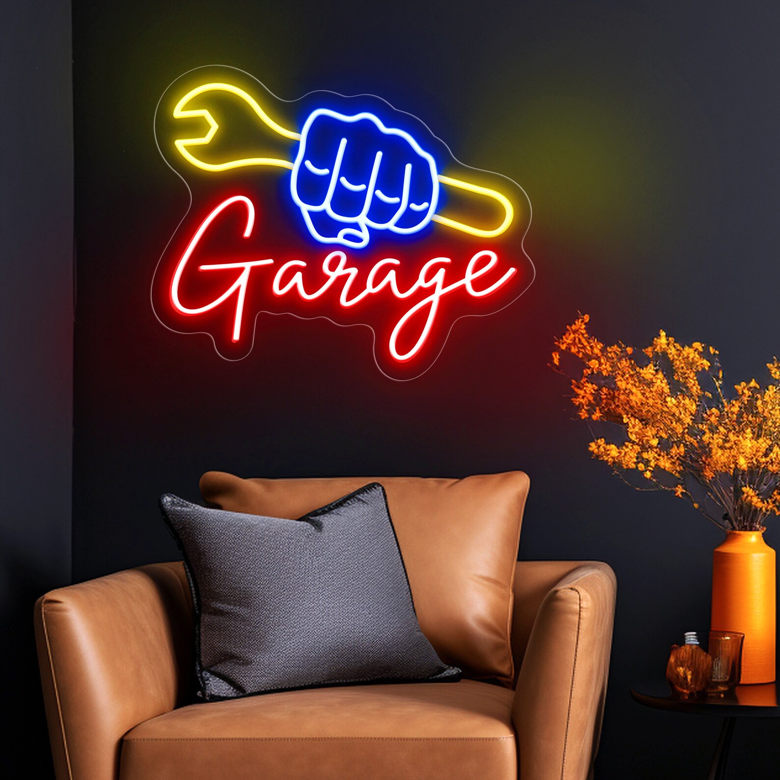 Custom Garage Neon Sign, Personalized Workshop Sign Car Neon, Garage ...