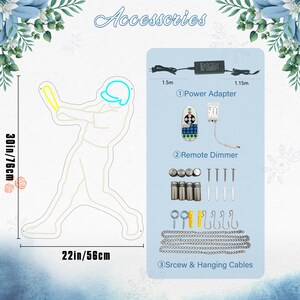 Baseball Neon Sign, Custom Neon Baseball Decor, Baseball Player ...