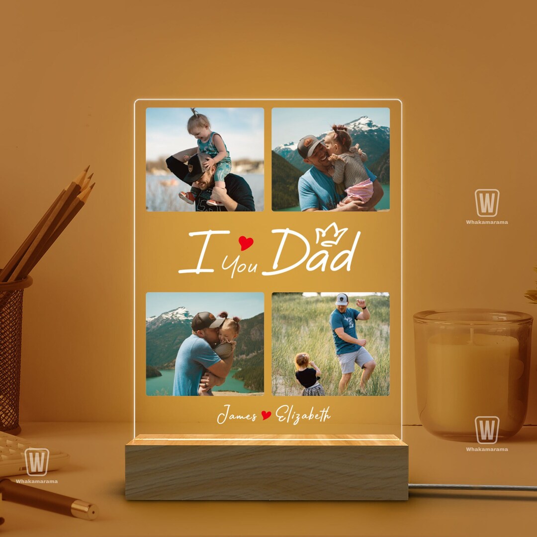 Custom Photo Night Light, Fathers Day Gift Bedroom Night Light, Photo ...