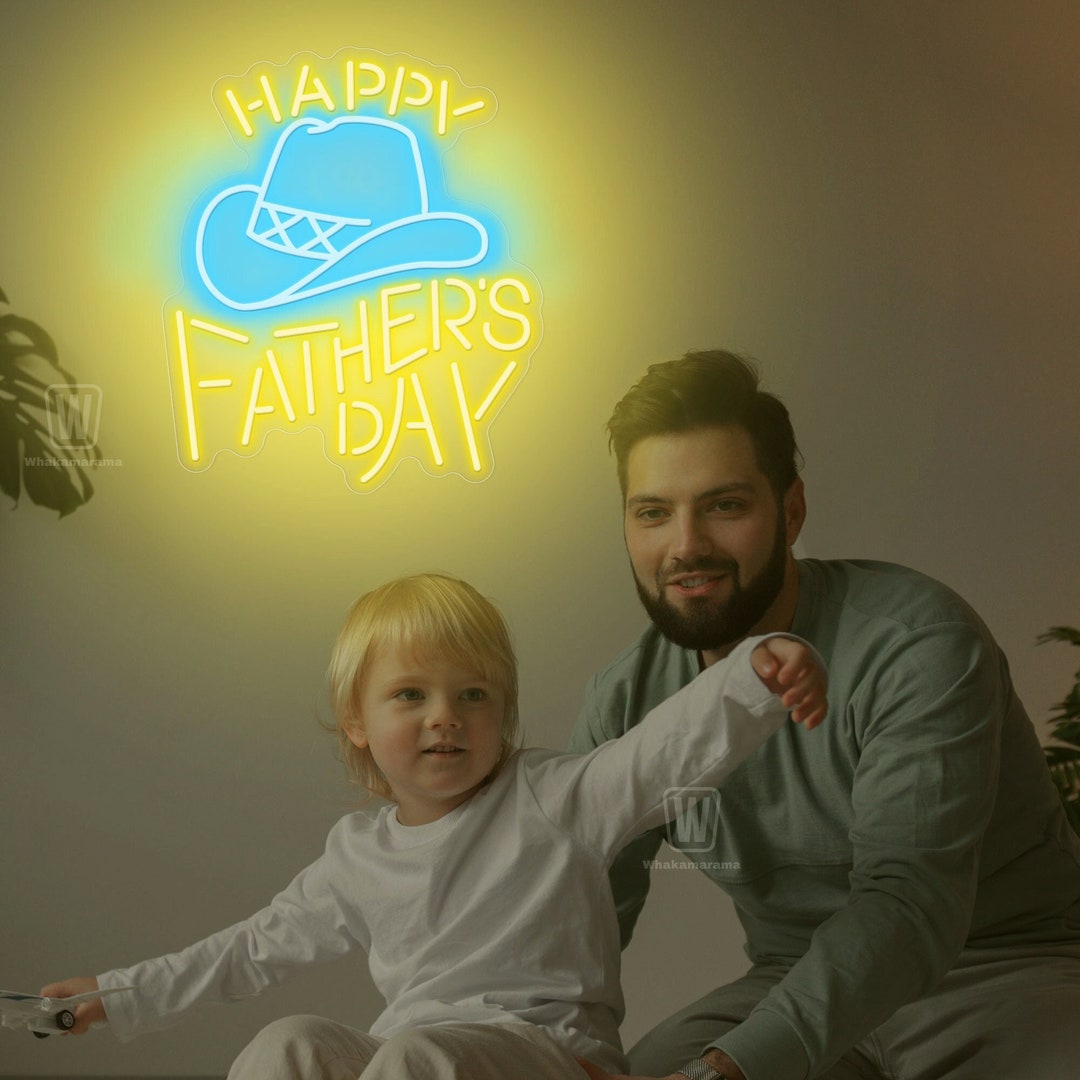 Happy Father's Day LED Neon Sign, Light Home Wall Father's Day Party ...